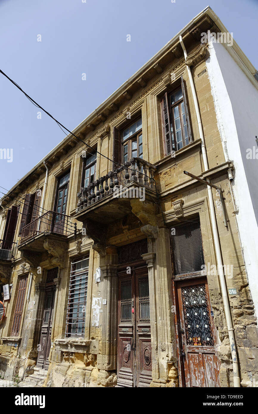 Typical old houses, Nicosia, Lefkosa, North Nicosia, Cyprus, Europe ...
