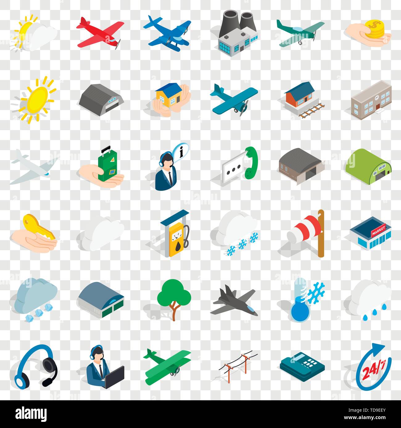 Dispatcher icons set, isometric style Stock Vector Image & Art - Alamy