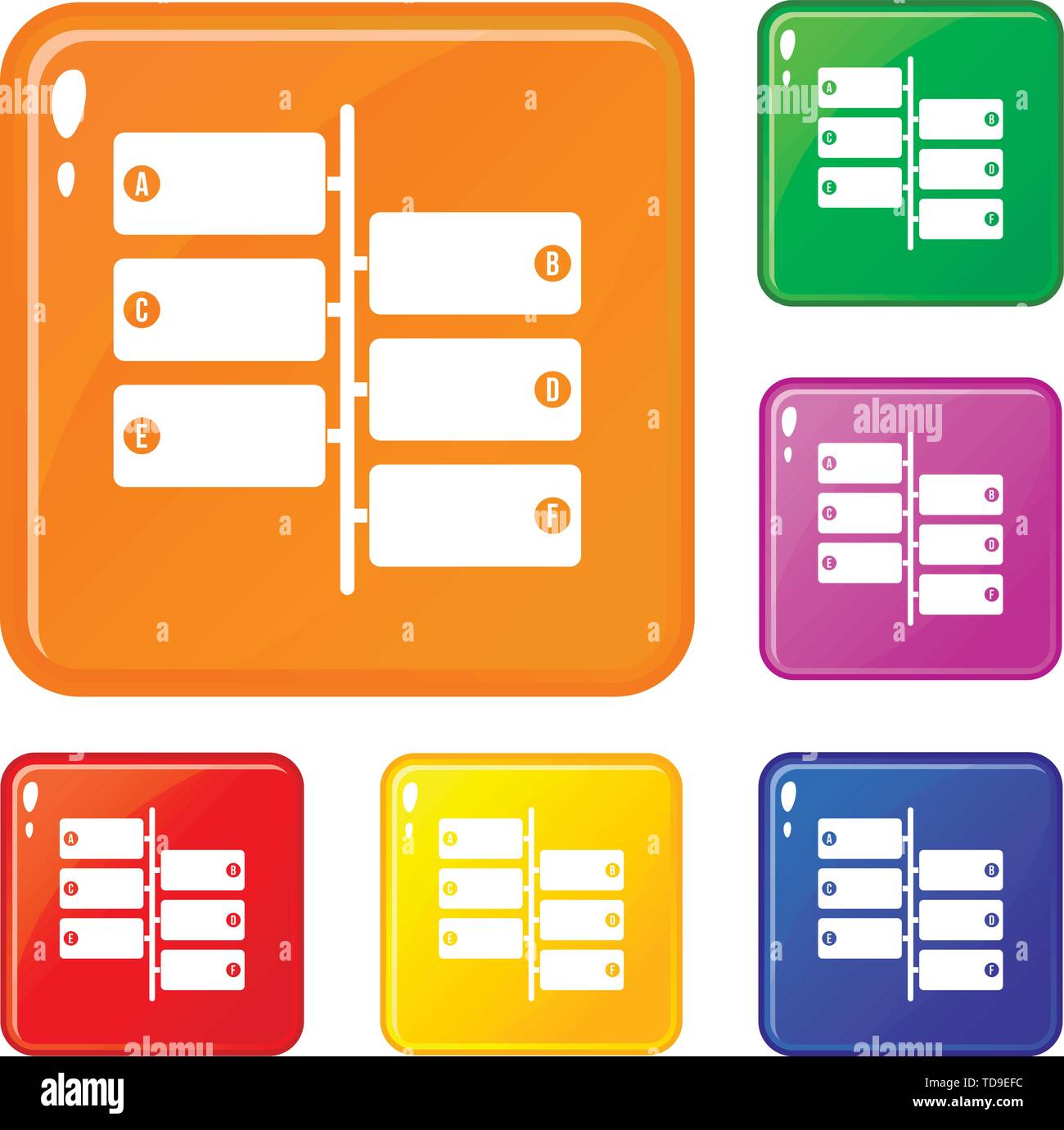 Infographic blocks on signpost icons set vector color Stock Vector ...