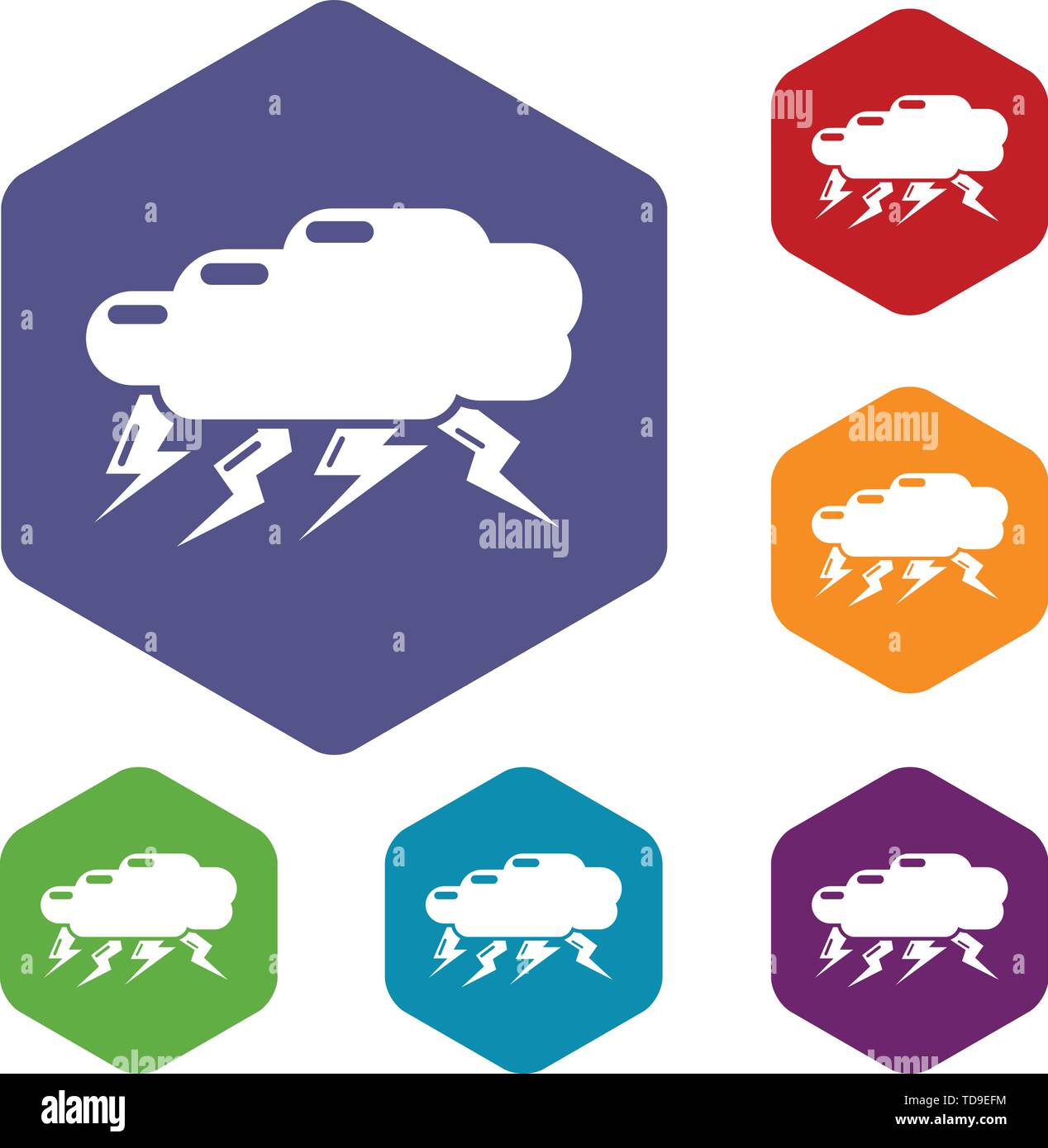 Thunder cloud icon, simple black style Stock Vector Image & Art - Alamy