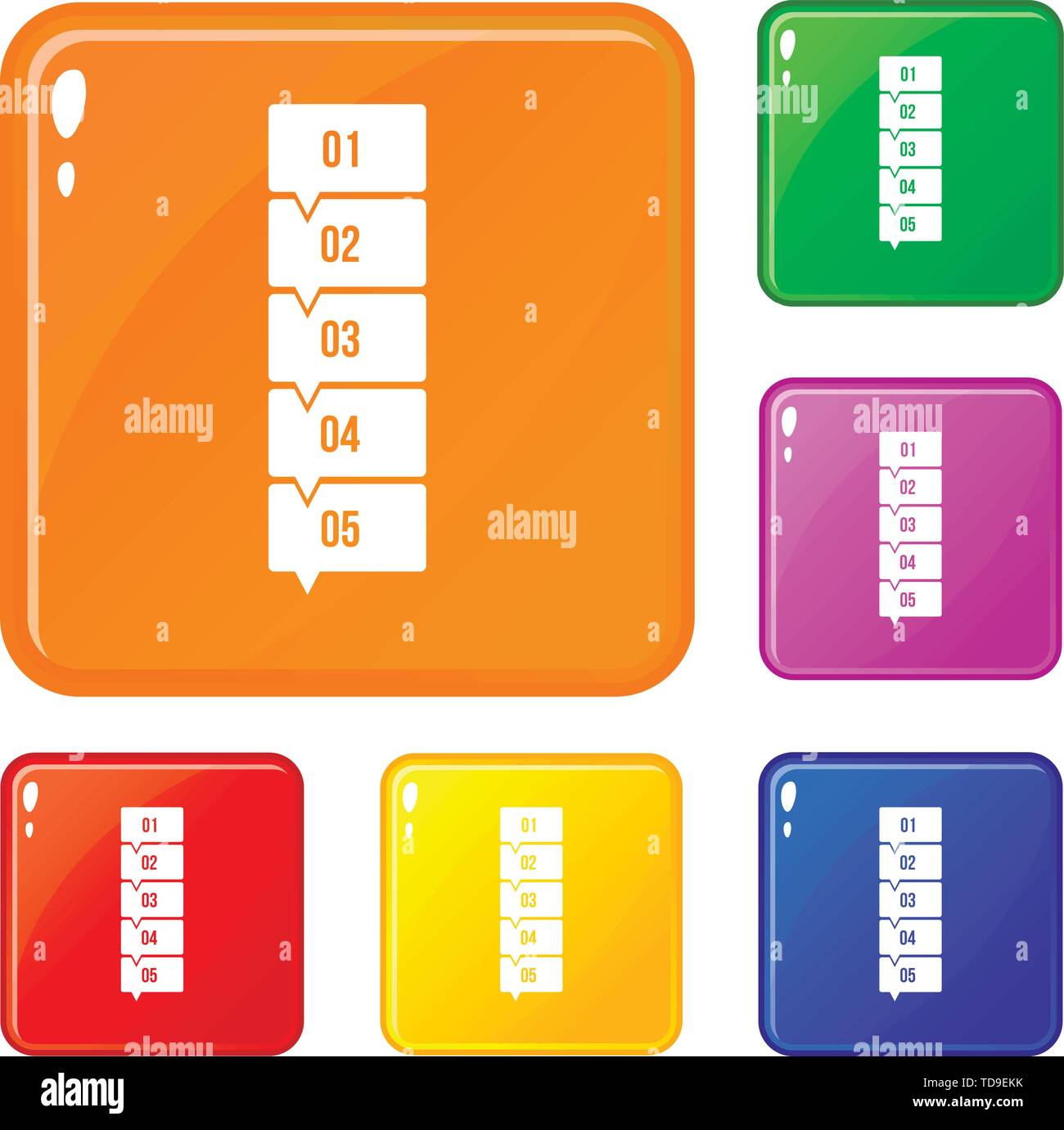 Five steps infographic icons set vector color Stock Vector Image & Art ...