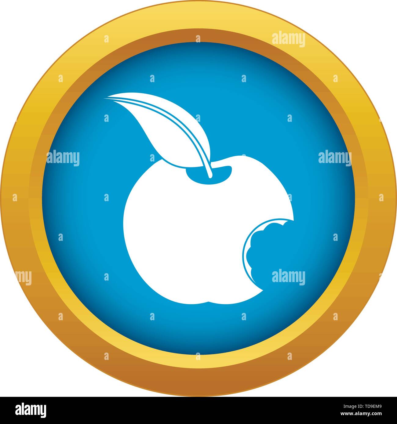 Bitten apple icon blue vector isolated Stock Vector Image & Art - Alamy