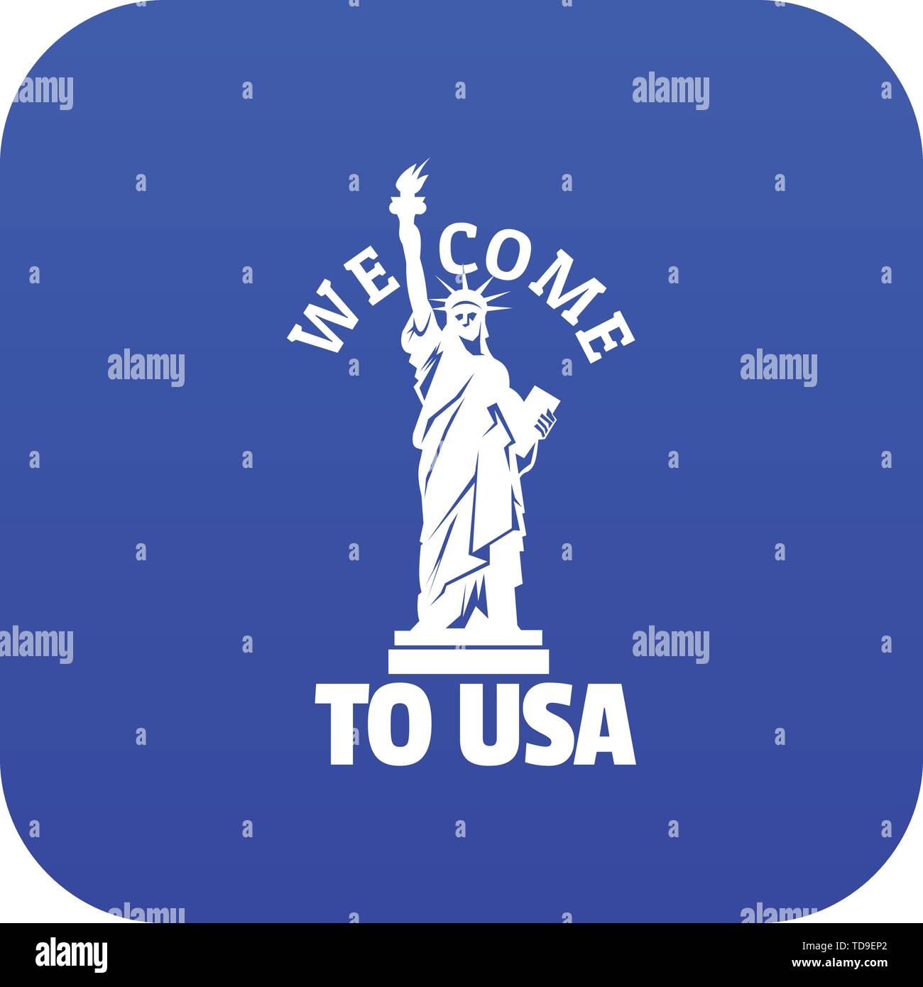 Freedom statue icon blue vector Stock Vector Image & Art - Alamy
