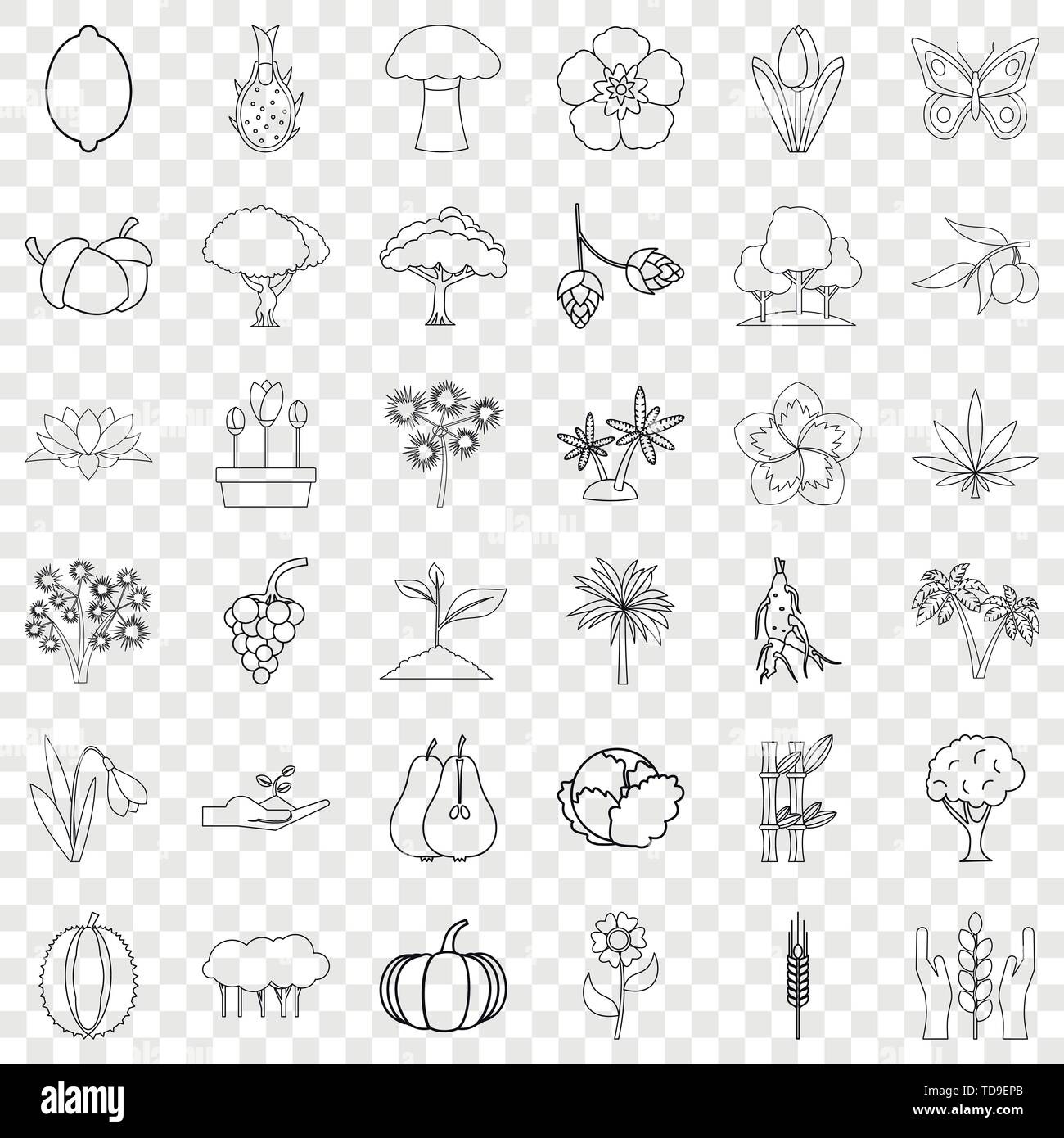 Grow icons set, outline style Stock Vector Image & Art - Alamy