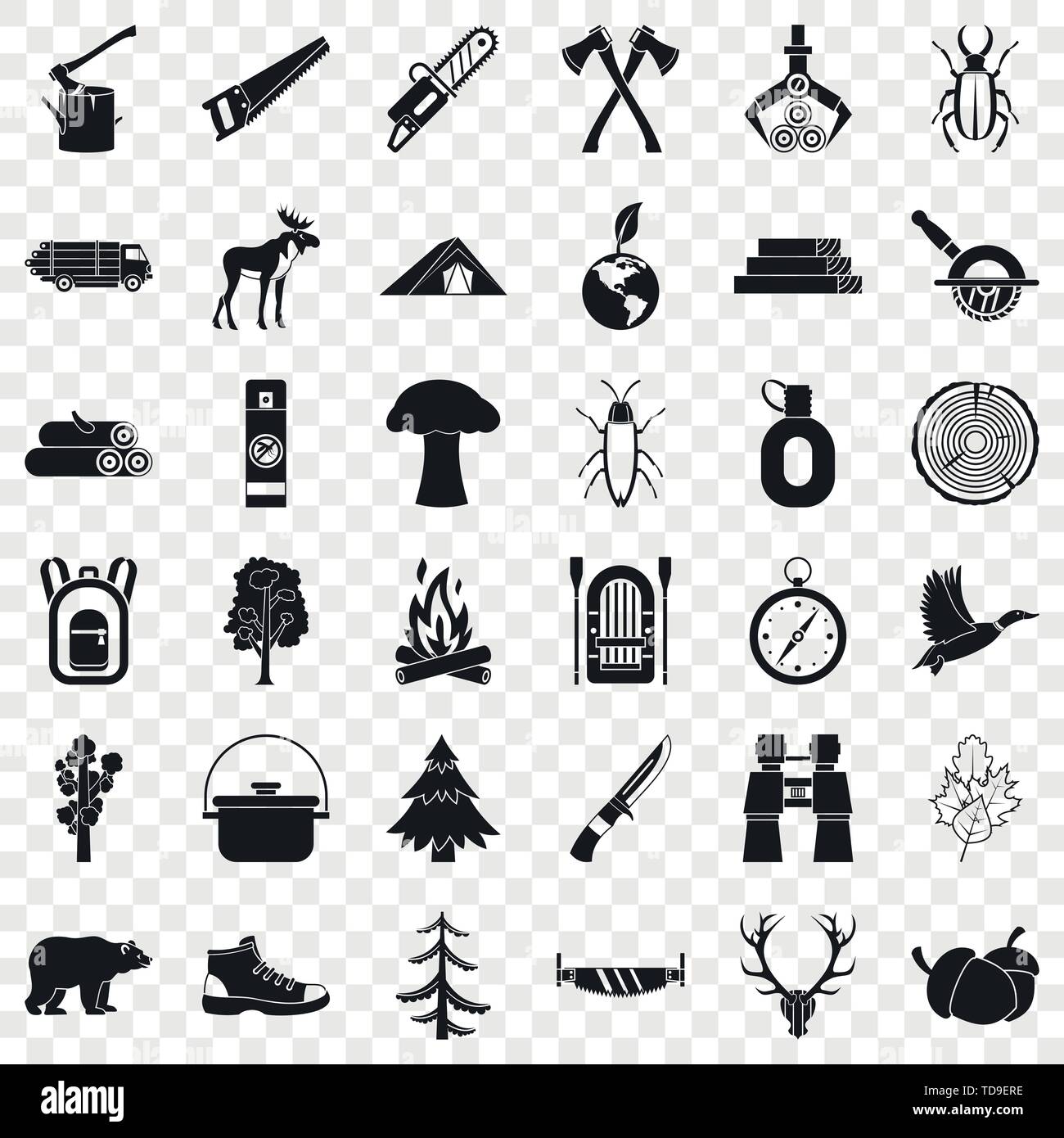 Camping icons set, simple style Stock Vector Image & Art - Alamy