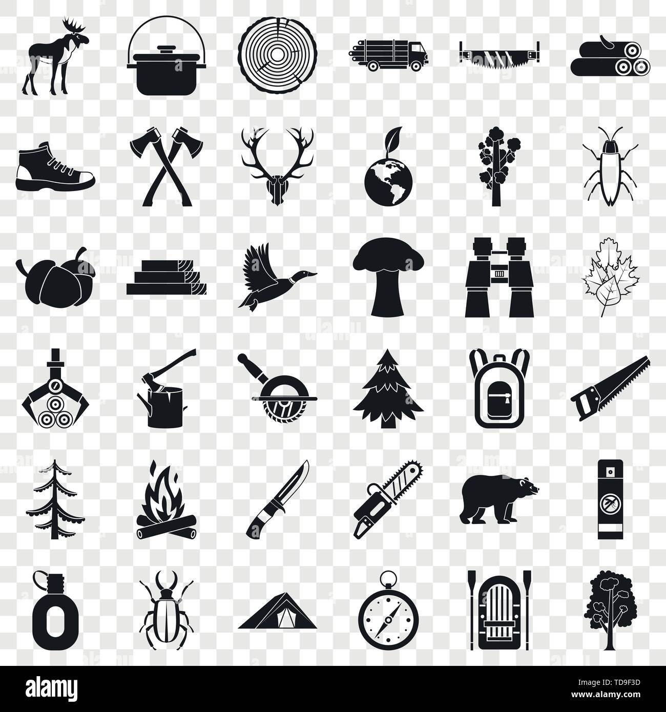 Outdoor icons set, simple style Stock Vector Image & Art - Alamy