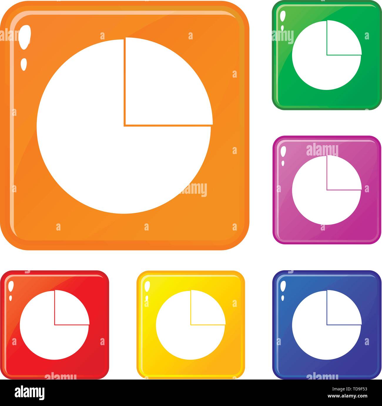 Graphs chart statistic icons set vector color Stock Vector Image & Art ...