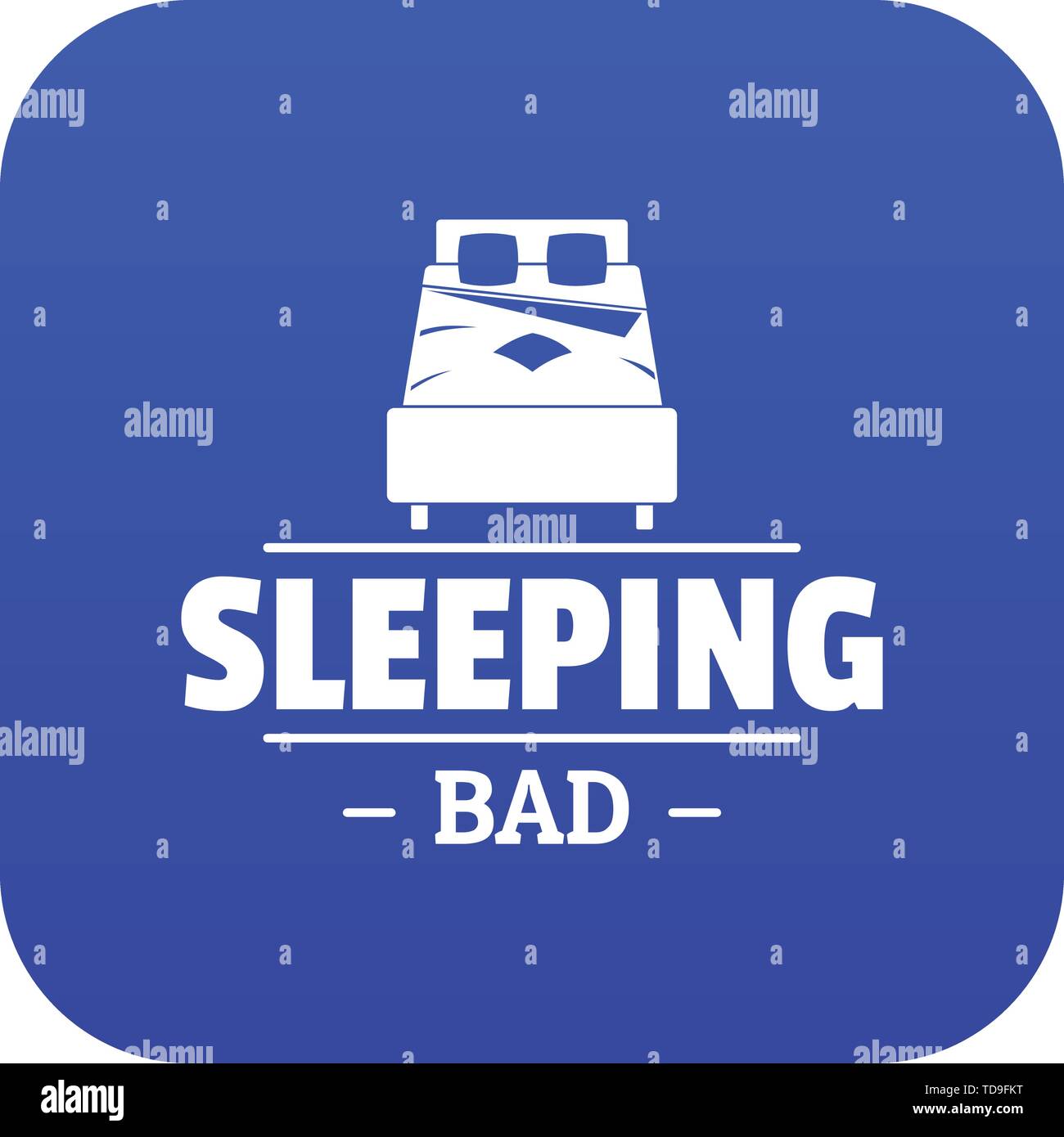 Sleeping bad icon blue vector Stock Vector Image & Art - Alamy
