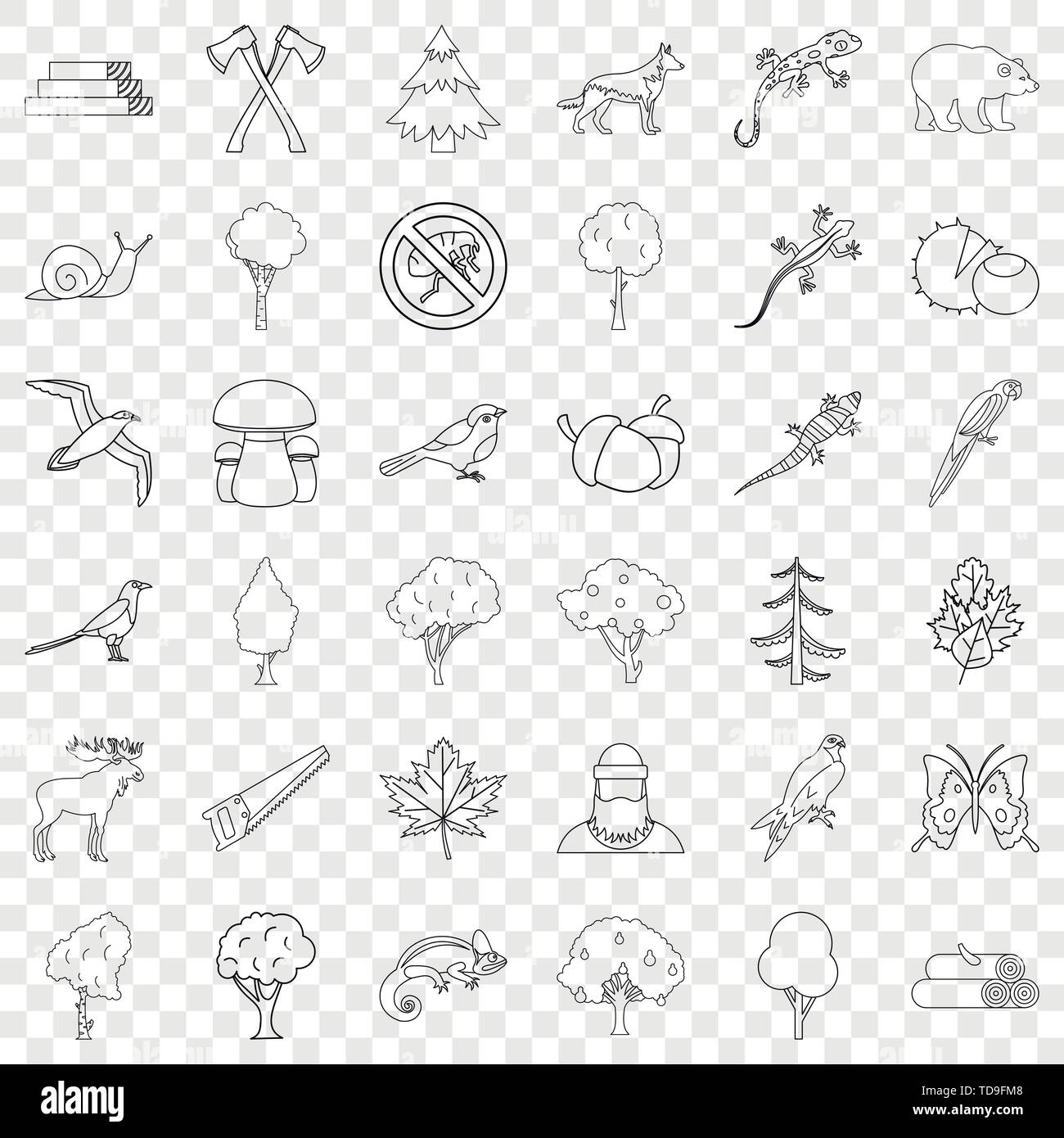 Forest icons set, outline style Stock Vector Image & Art - Alamy