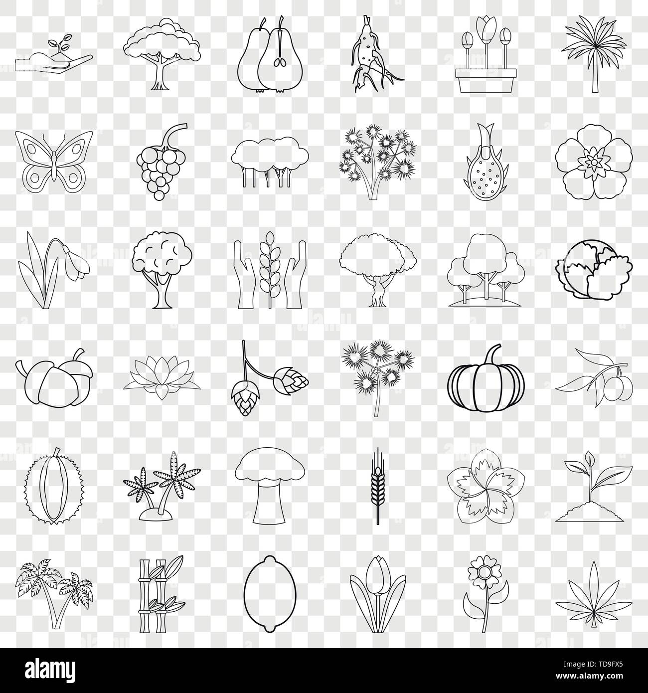 Sprout icons set, outline style Stock Vector Image & Art - Alamy