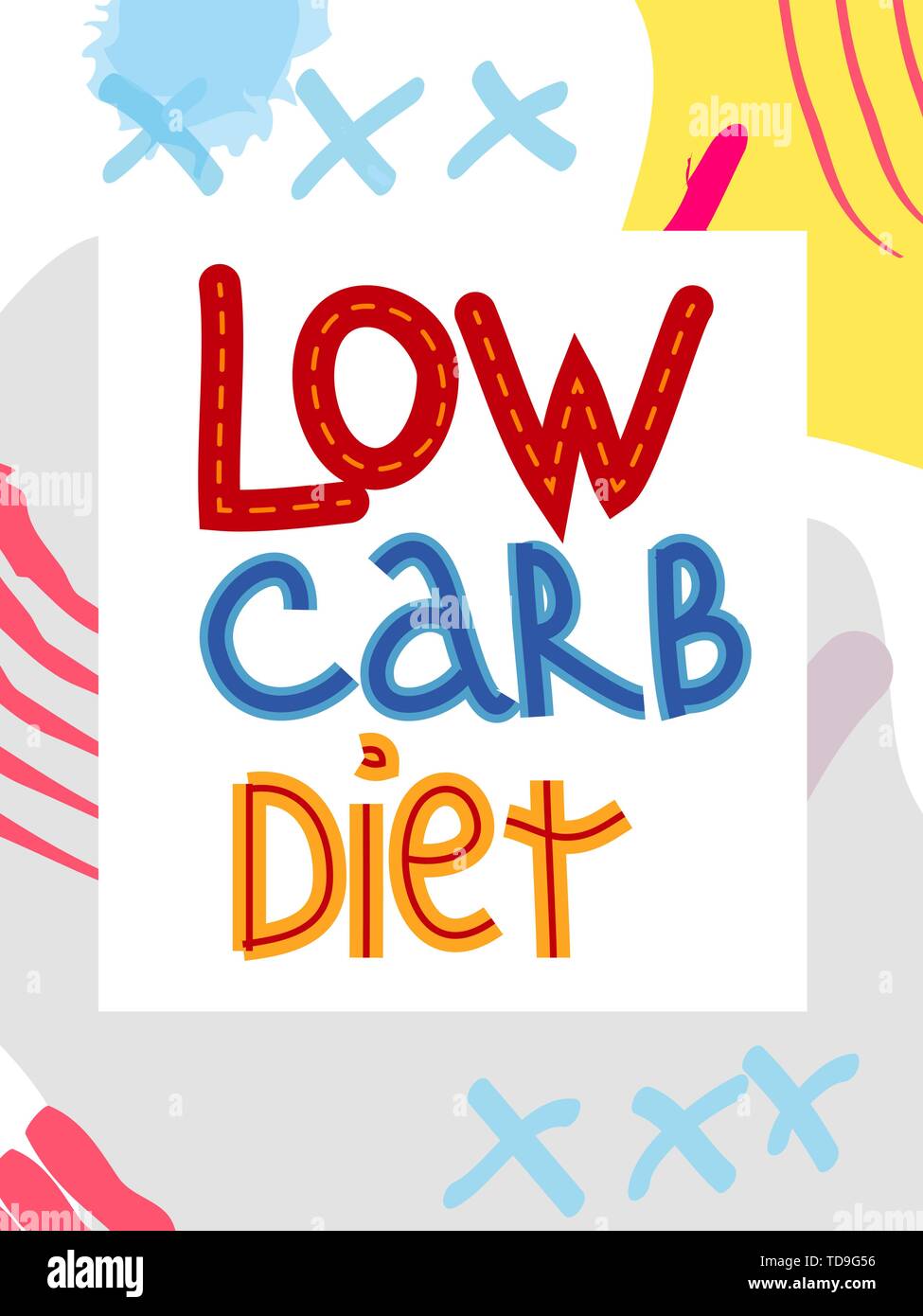Low carb diet collage lettering. Ketogenic eating slogan, phrase on ...