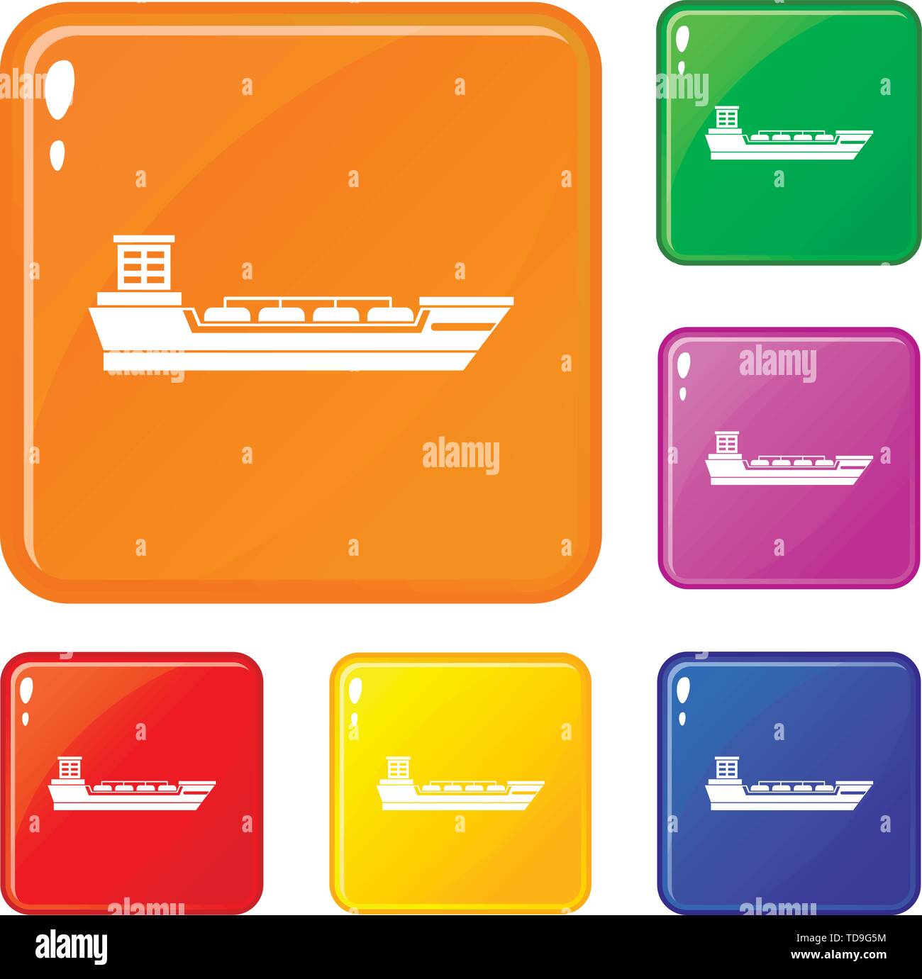 Oil tanker ship icons set vector color Stock Vector Image & Art - Alamy