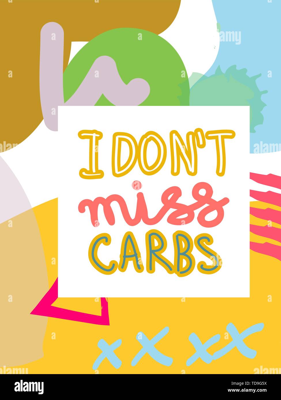 I dont miss carbs fat collage lettering. Ketogenic eating slogan ...