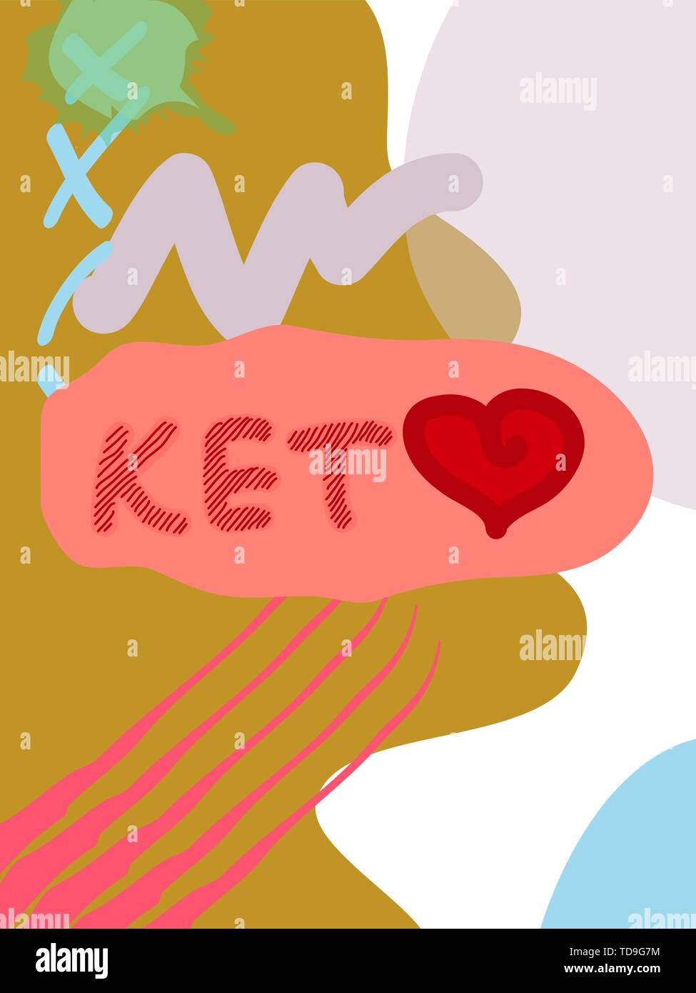 Keto fat collage lettering. Ketogenic eating slogan, phrase on memphis ...