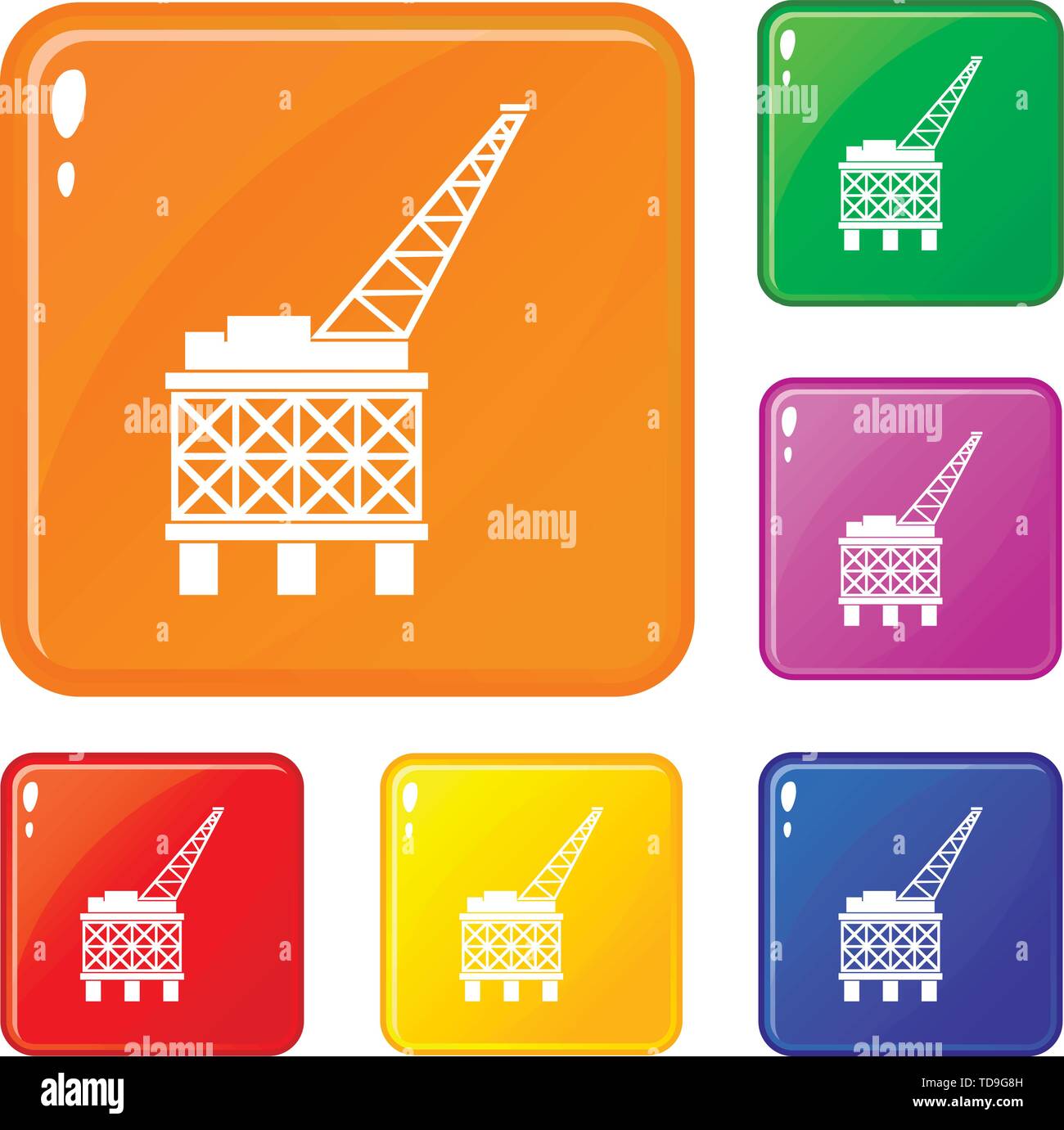 Oil platform icons set vector color Stock Vector Image & Art - Alamy