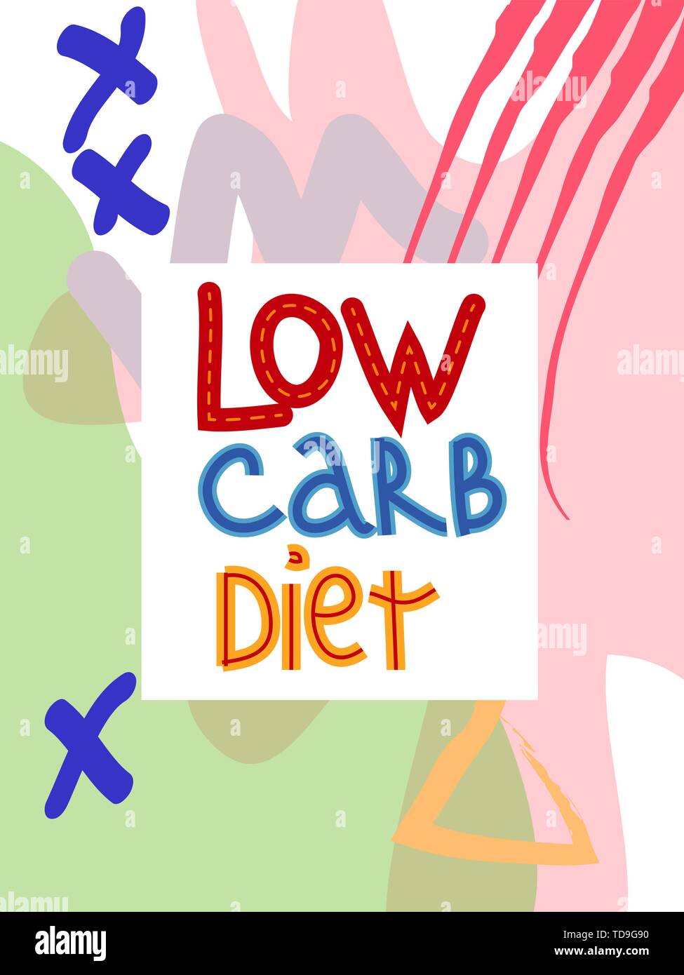 Low carb diet collage lettering. Ketogenic eating slogan, phrase on ...