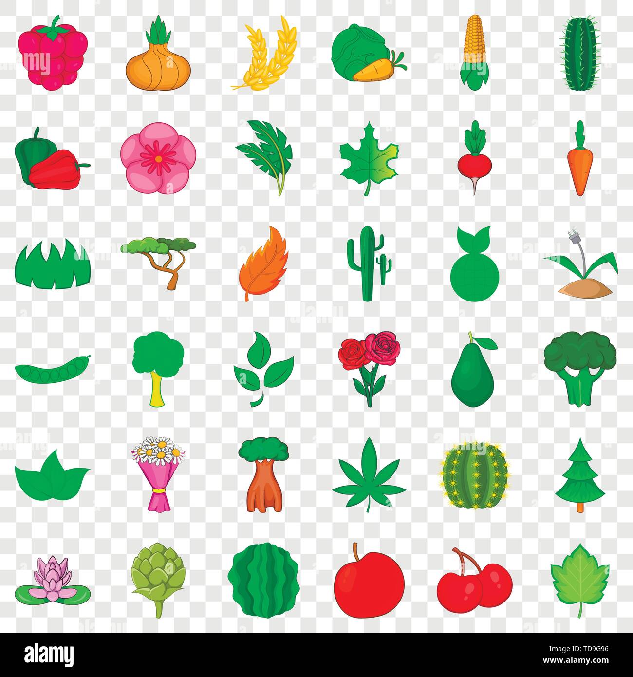 Flower icons set, cartoon style Stock Vector Image & Art - Alamy