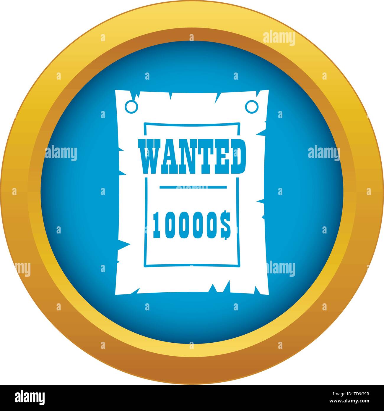 Vintage wanted poster icon blue vector isolated Stock Vector Image ...