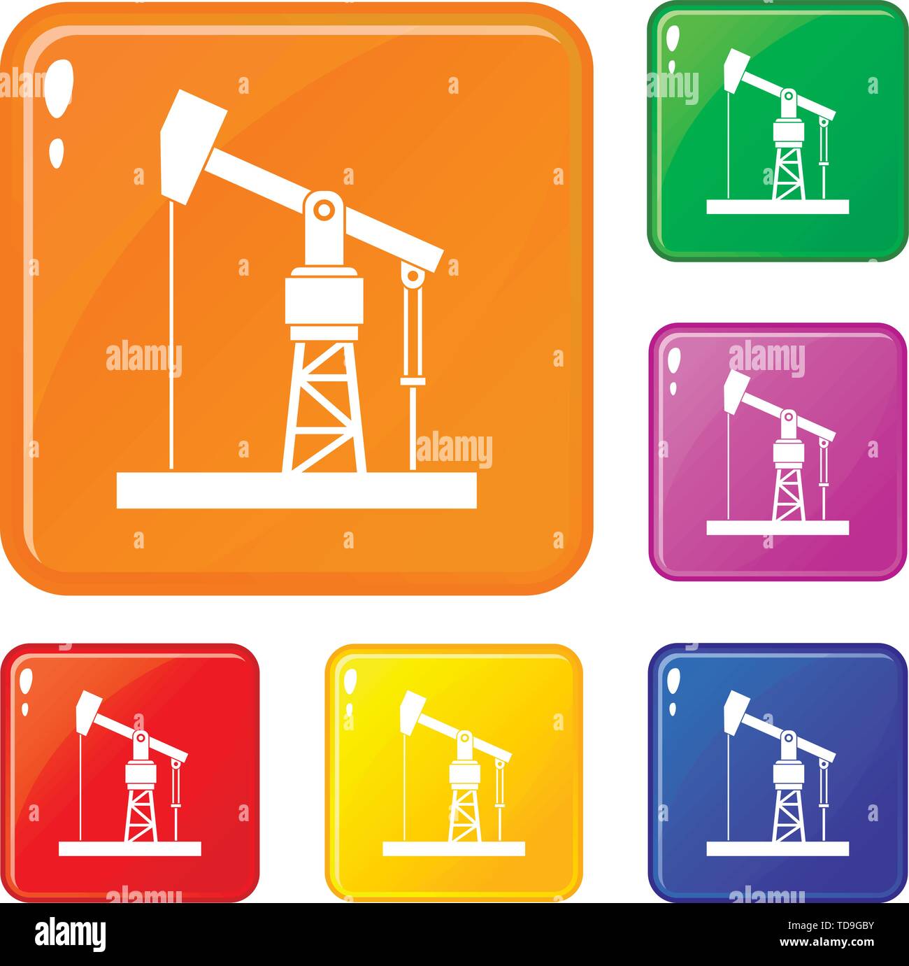 Oil pump icons set vector color Stock Vector Image & Art - Alamy