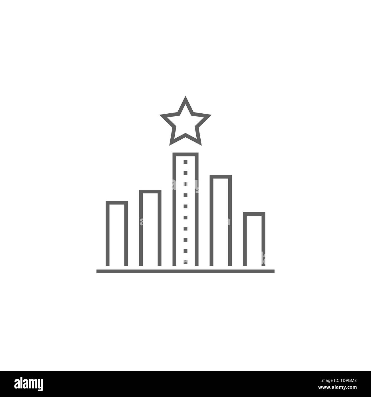 Ranking Related Vector Thin Line Icon. Isolated on White Background ...