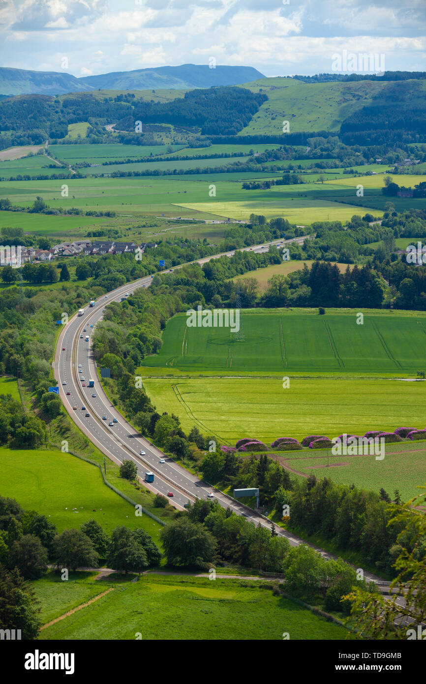 The M90 seen from Moncreiffe Hill near Perth Scotland Stock Photo - Alamy