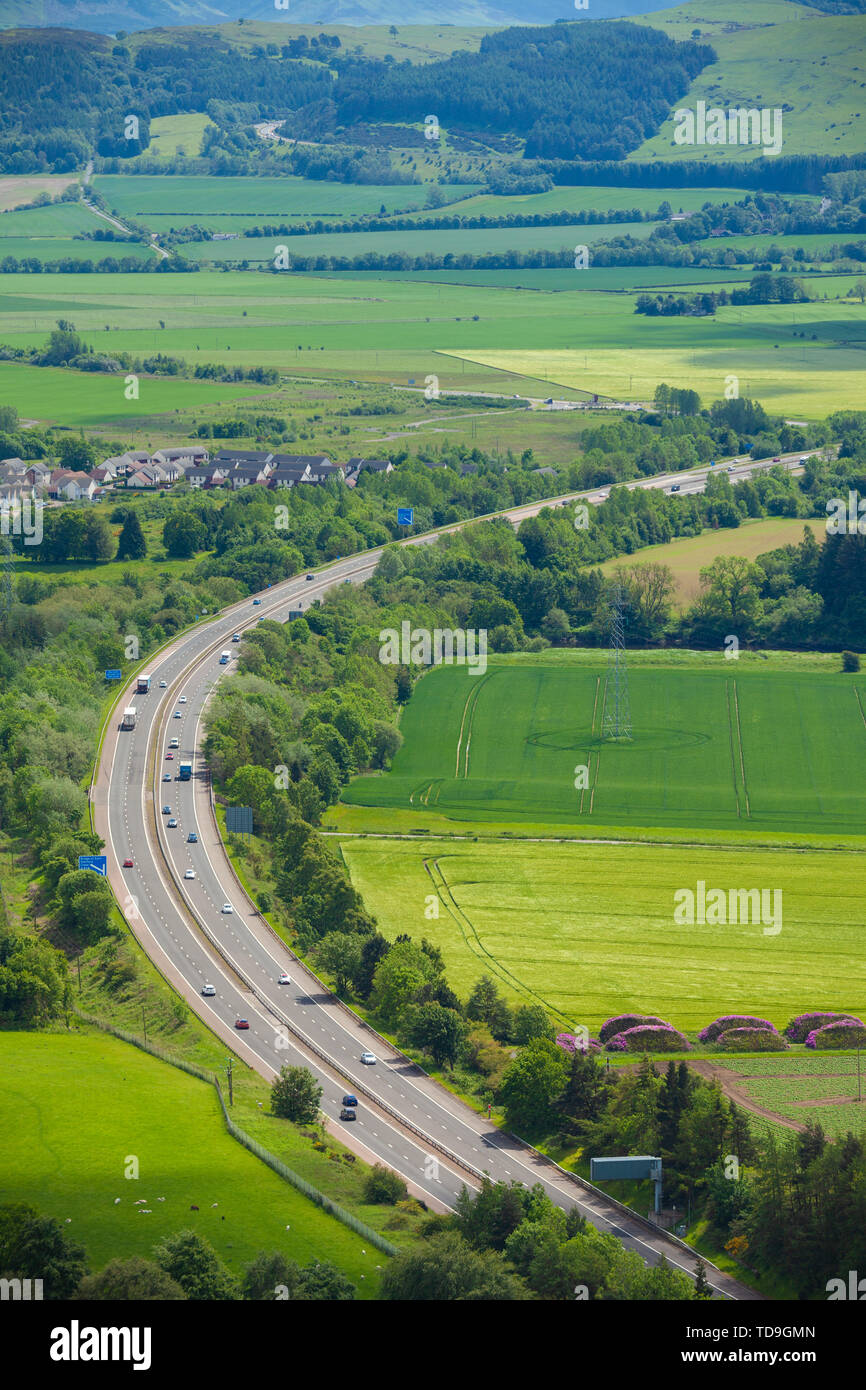 The M90 seen from Moncreiffe Hill near Perth Scotland Stock Photo - Alamy