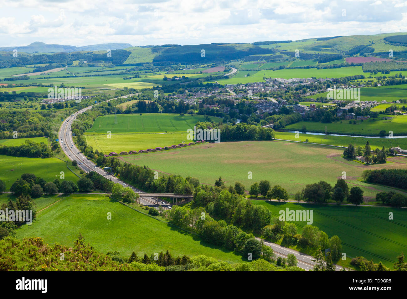 The M90 seen from Moncreiffe Hill near Perth Scotland Stock Photo - Alamy