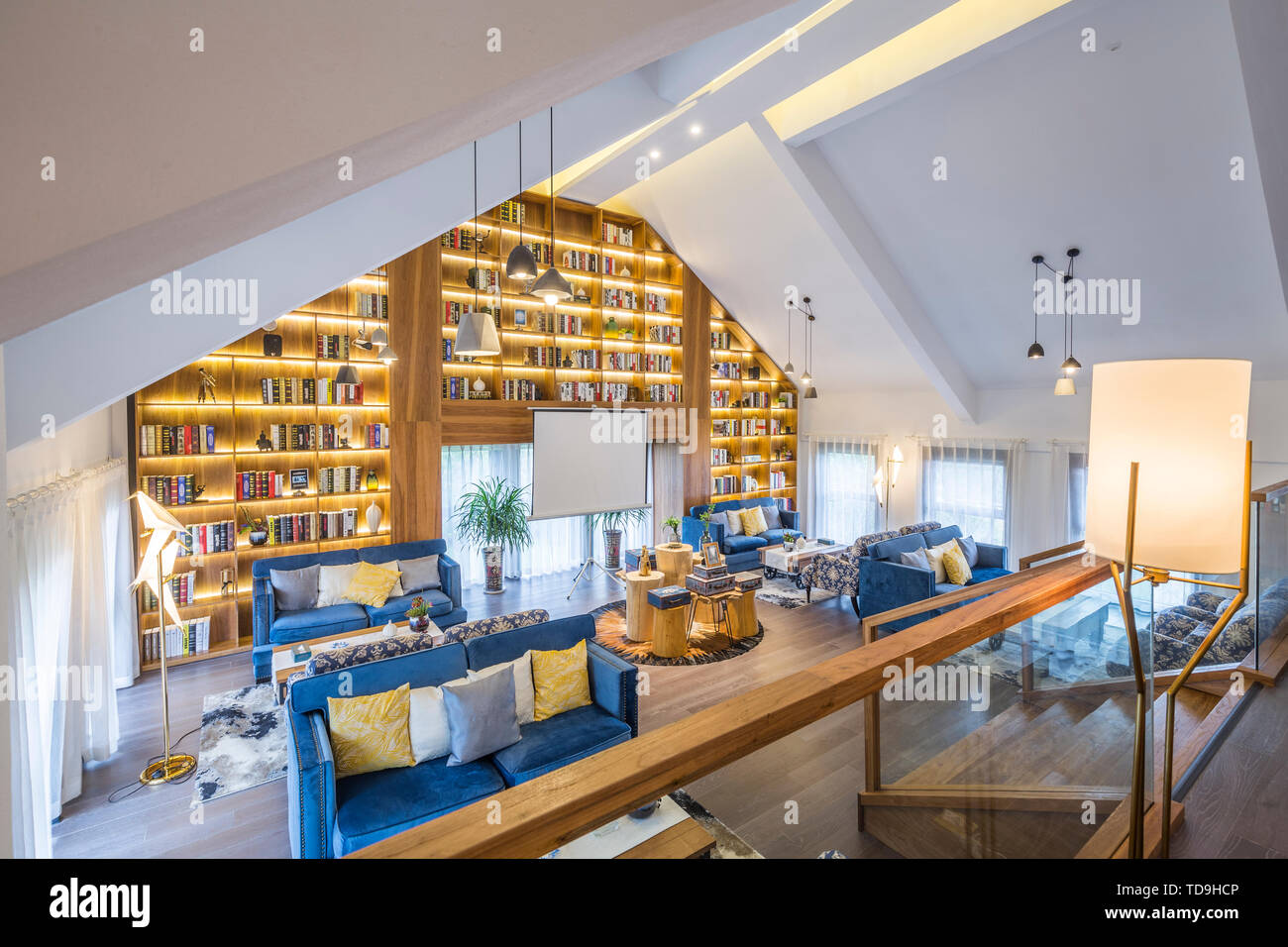 Design of interior design space of model room in modern living room ...