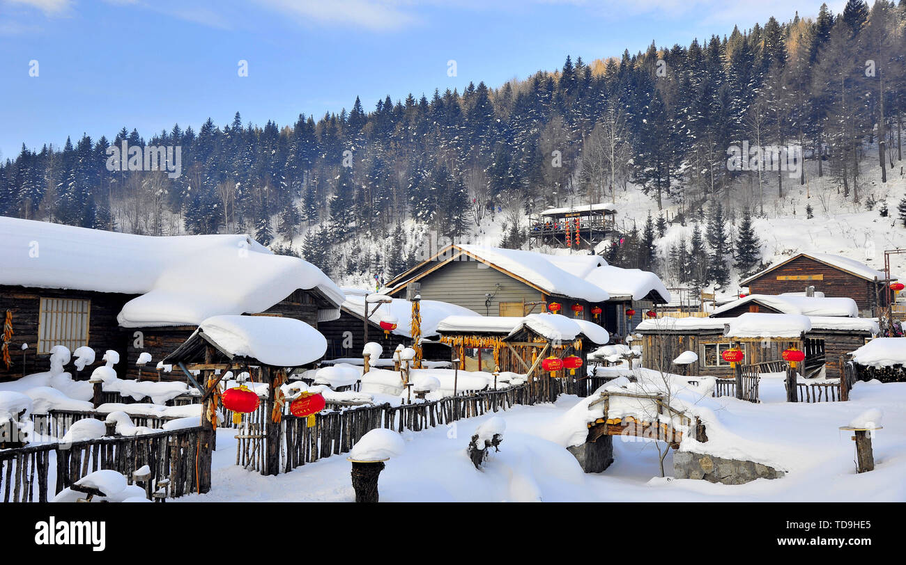 China's snow countryside is picturesque Stock Photo - Alamy