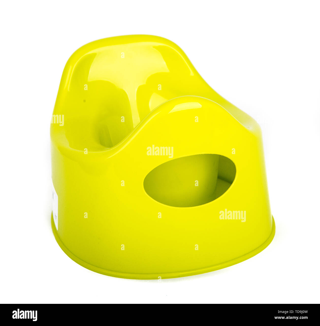 Green plastic child toilet pot isolated Stock Photo - Alamy