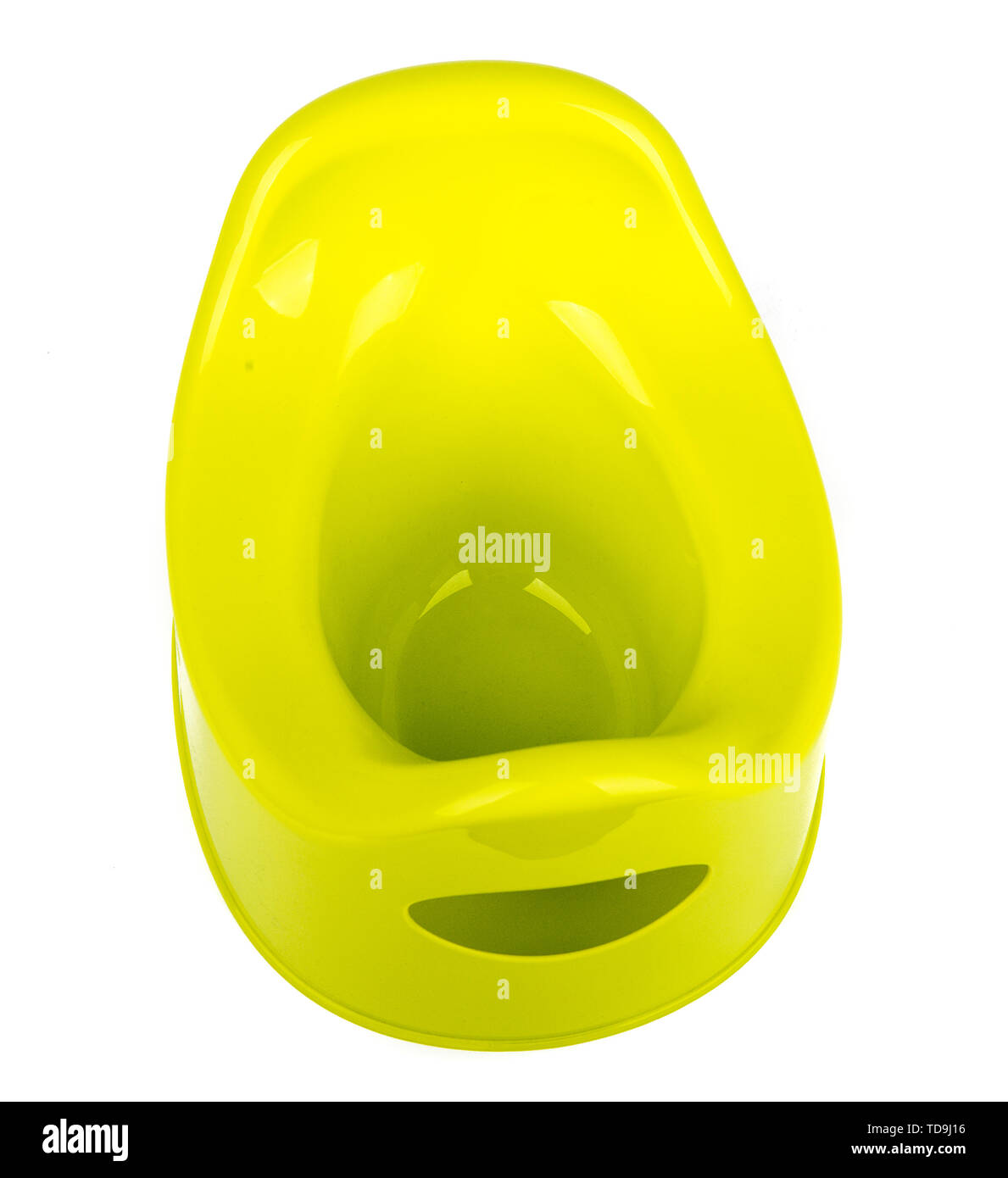 Green plastic child toilet pot isolated Stock Photo - Alamy