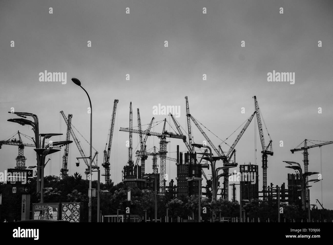 Construction beijing Black and White Stock Photos & Images - Alamy