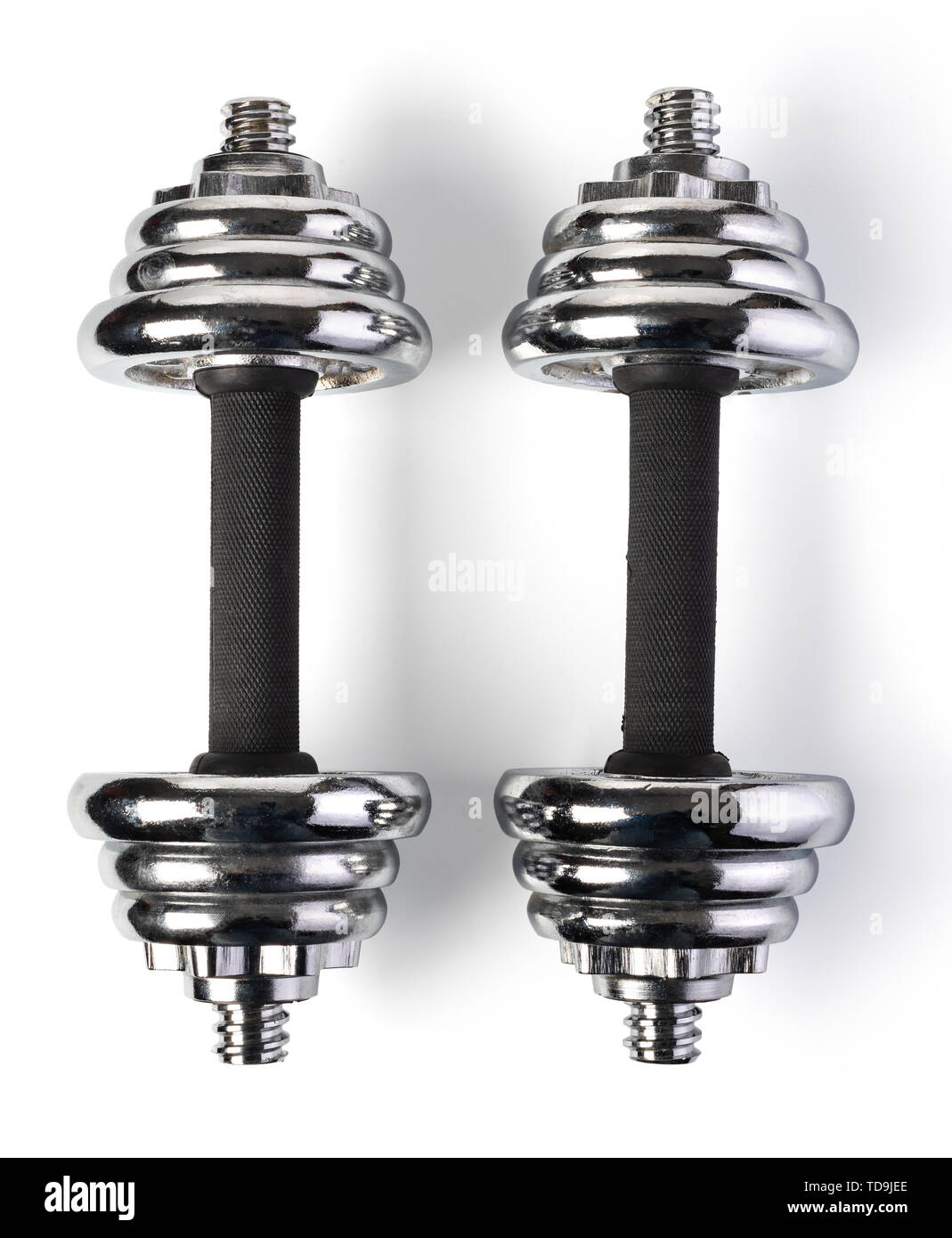 dumbbell for fitness isolated on white background Stock Photo - Alamy