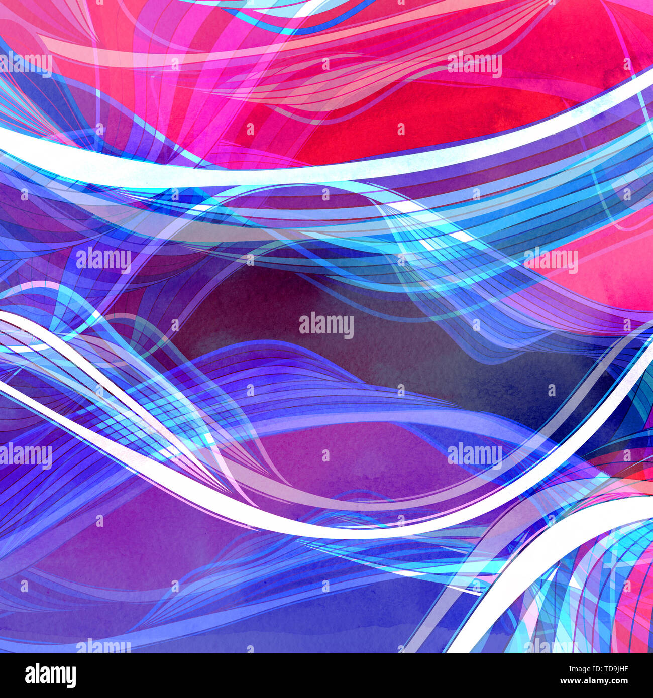 Abstract beautiful linear wave graphics over dark background Stock ...