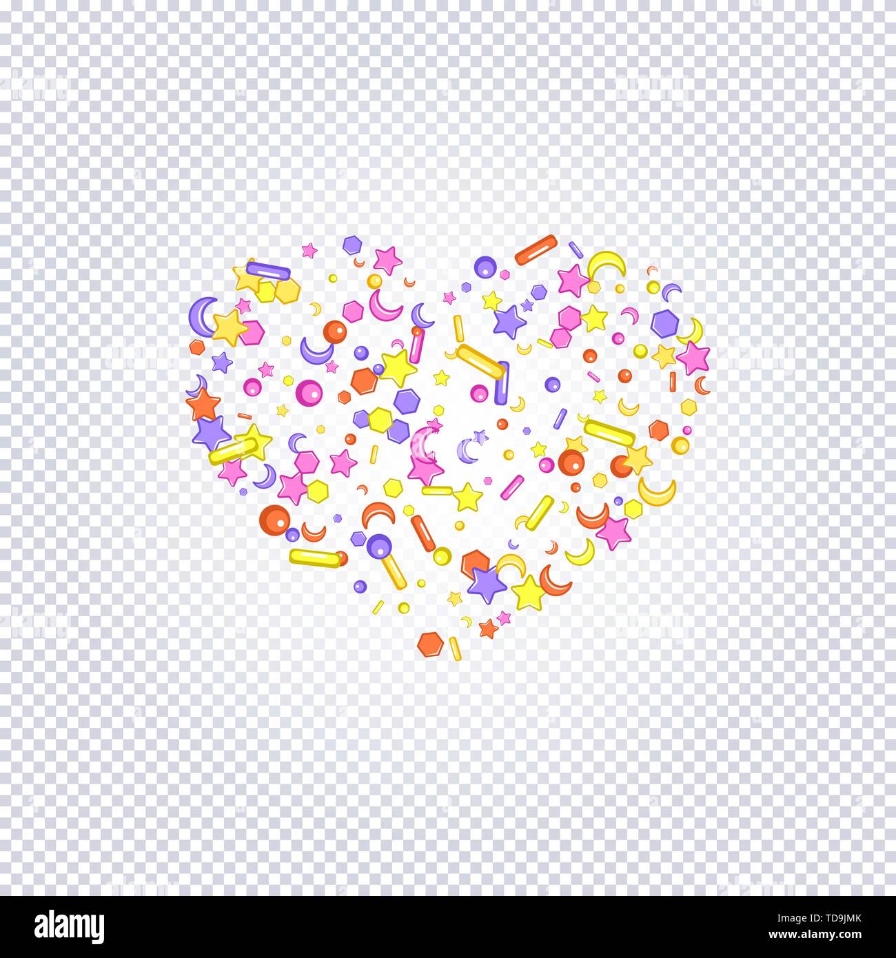 Sprinkle with grains of desserts. Abstract heart shaped frame Squirting ...