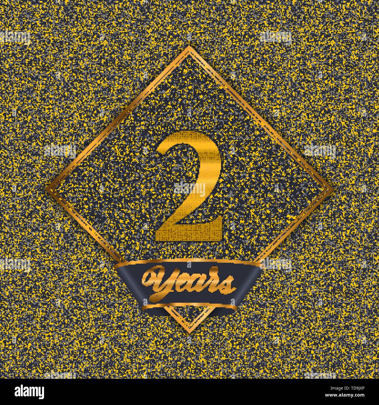 Golden number two years (2 years) celebration design. Anniversary ...