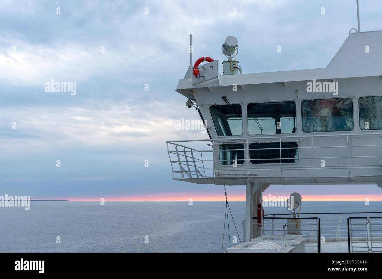 Cruise ship white cabin with big windows Stock Photo - Alamy