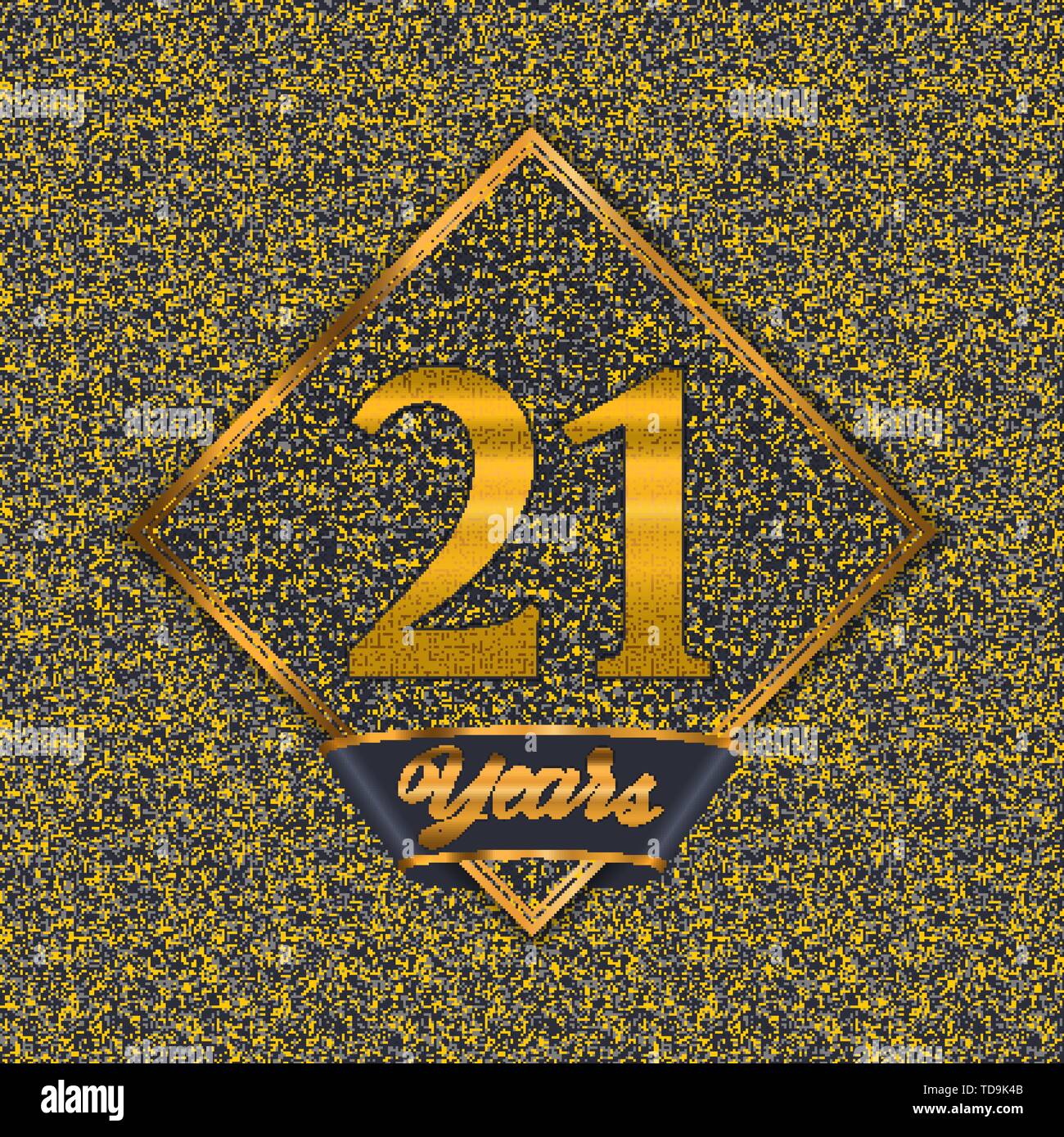 Golden number twenty-one years (21 years) celebration design ...