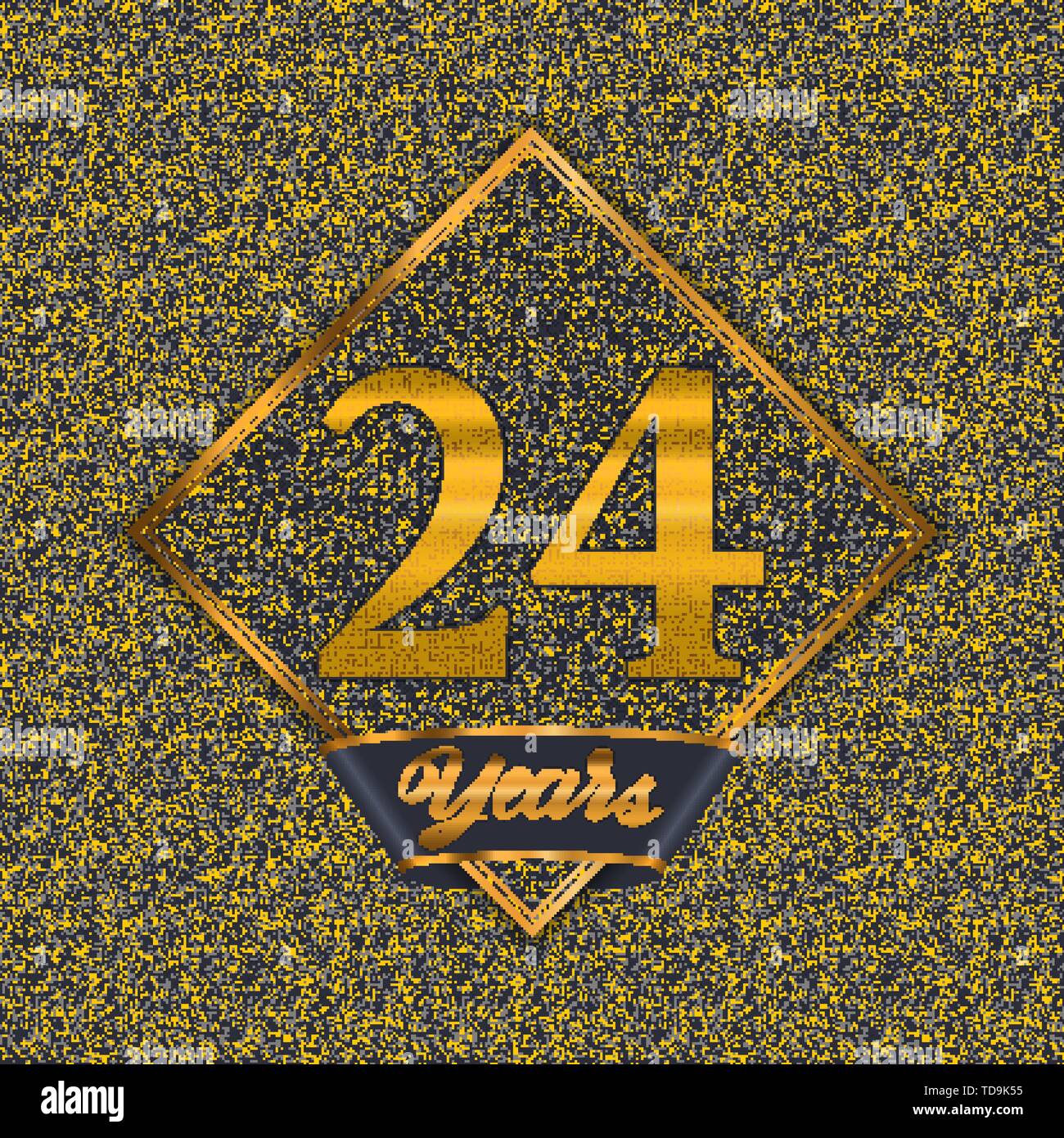 Golden number twenty-four years (24 years) celebration design ...