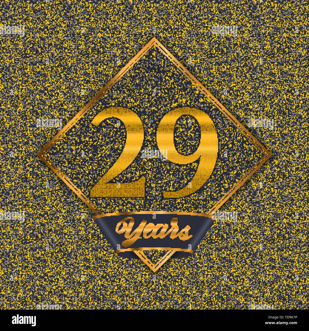 Golden number twenty-nine years (29 years) celebration design ...