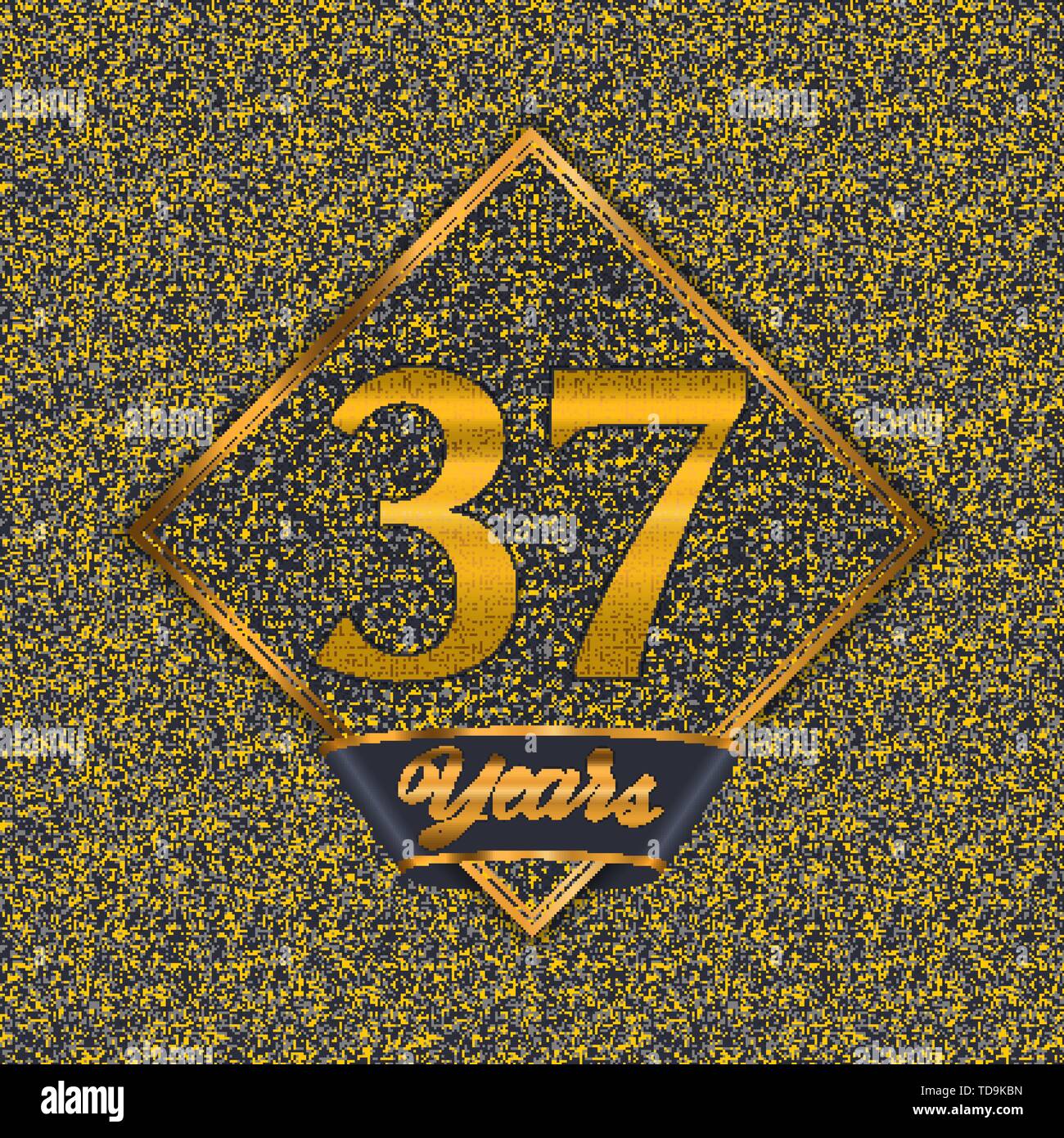 Golden number thirty-seven years (37 years) celebration design ...