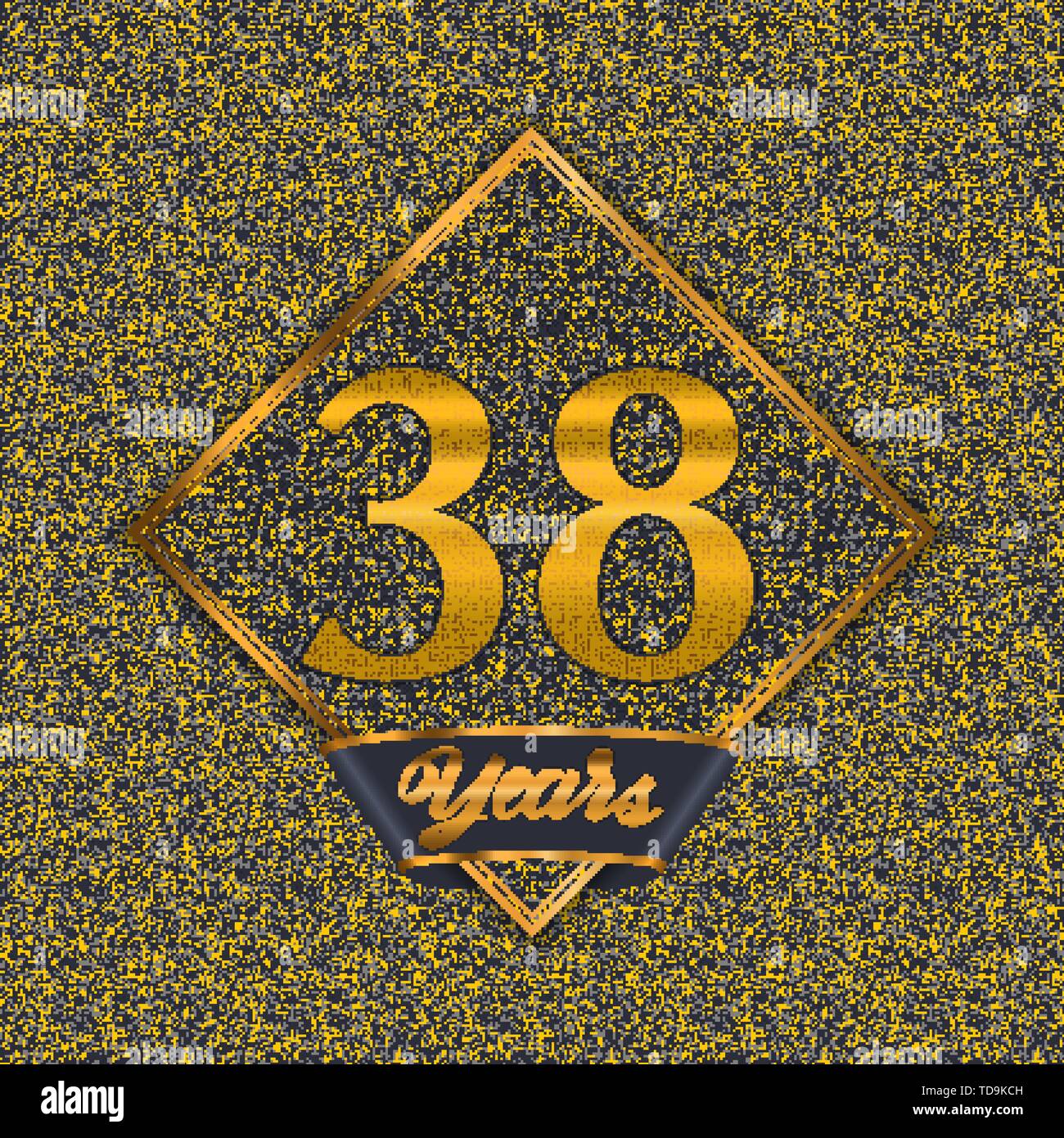 Golden number thirty-eight years (38 years) celebration design ...