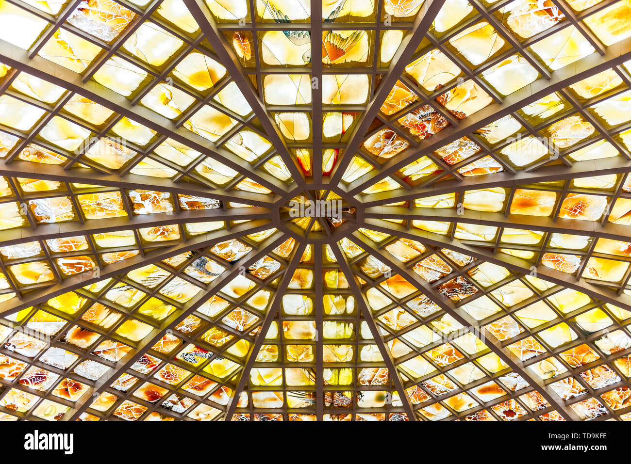 Modern stained glass roof close-up Stock Photo - Alamy