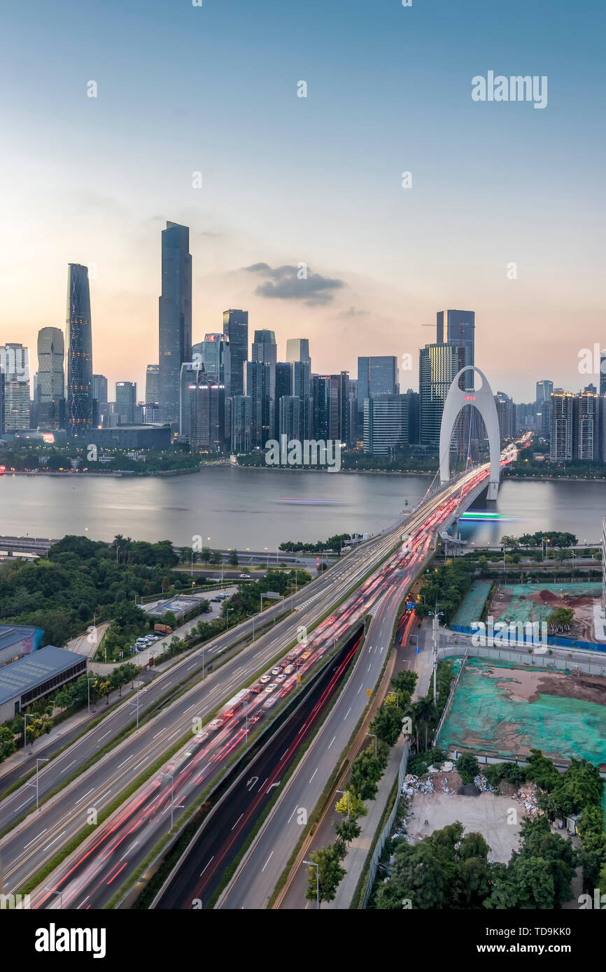 Guangzhou, Pearl River complex on both sides of the Stock Photo - Alamy