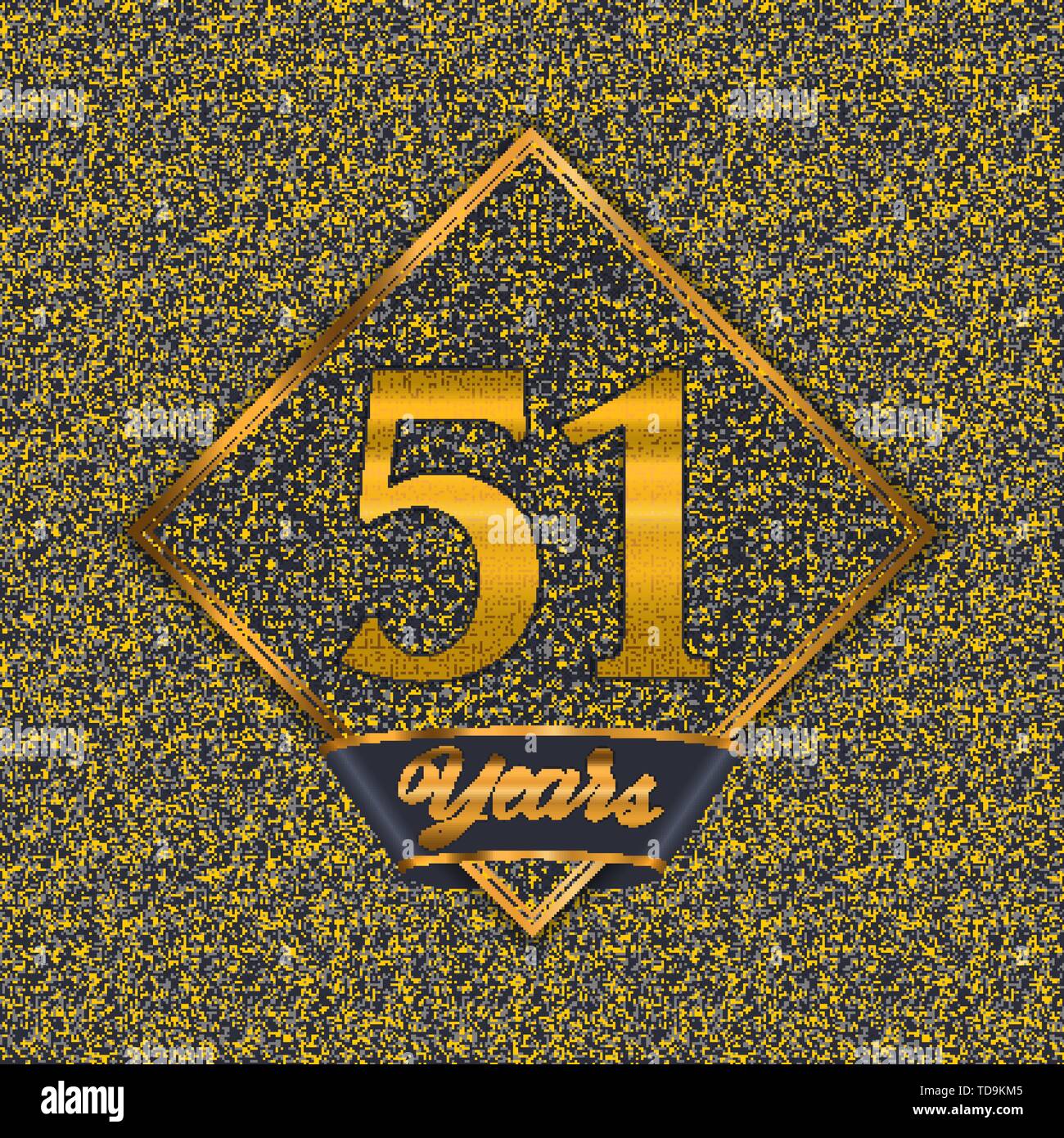 Golden number fifty-one years (51 years) celebration design ...