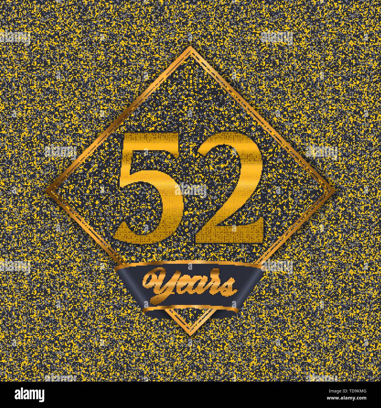 Golden number fifty-two years (52 years) celebration design ...