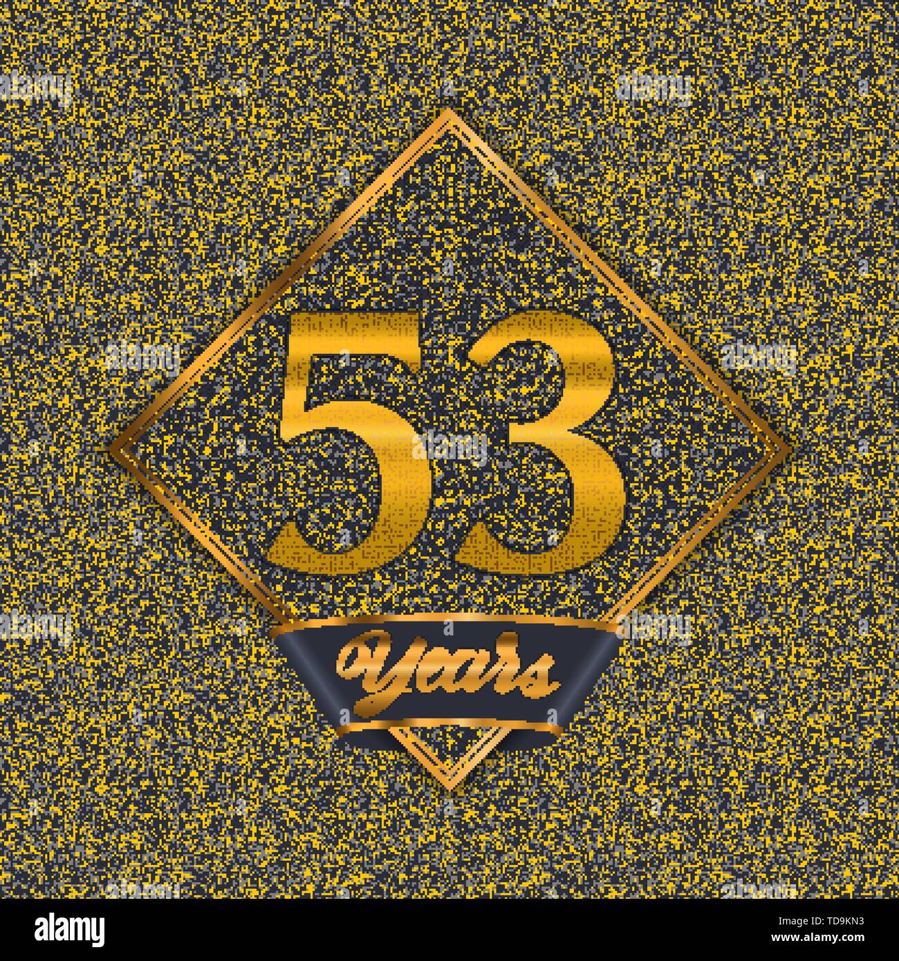 Golden number fifty-three years (53 years) celebration design ...