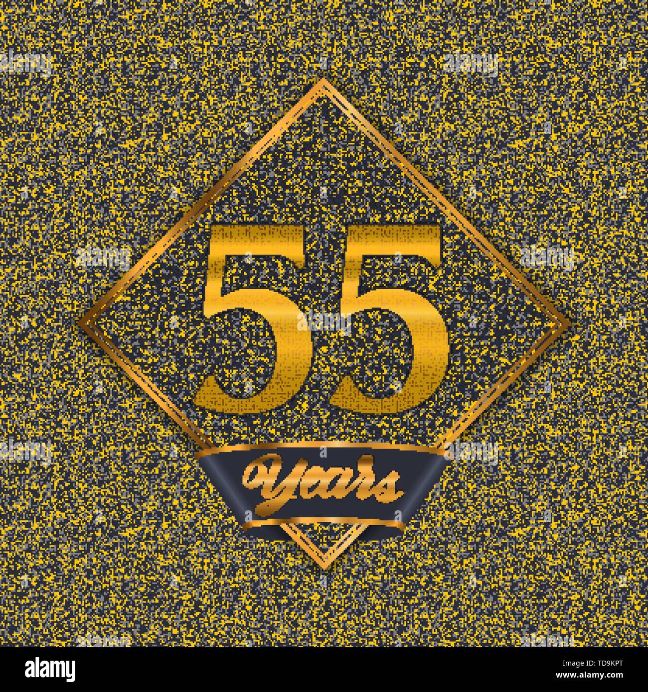 Golden number fifty-five years (55 years) celebration design ...