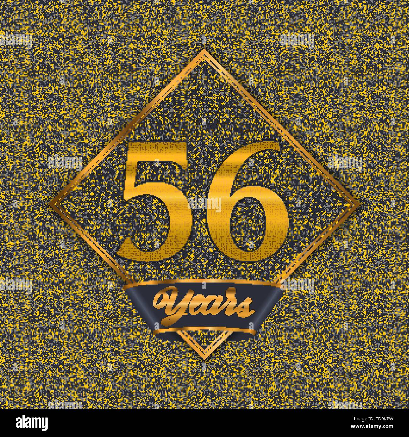 Golden number fifty-six years (56 years) celebration design ...