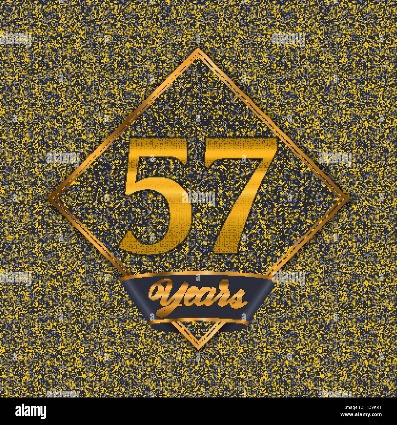 Golden number fifty-seven years (57 years) celebration design ...